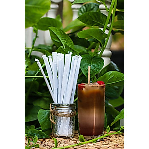 AGAVE FIBER STRAWS - 100ct Individually Wrapped Biodegradable 8.2" Straws by Ecoware. Plant Based, Eco-friendly, 100% Recyclable, Alternative to Paper & Plastic Straws