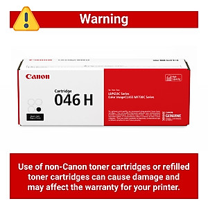 Canon Genuine Toner, Cartridge 046 Black, High Capacity (1254C001), 1 Pack, for Canon Color imageCLASS MF735Cdw, MF733Cdw, MF731Cdw, LBP654Cdw Laser Printer