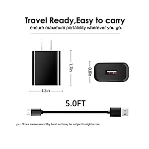 Fast Wall Charger Charging USB Cable Cord for LG Aristo 2 plus, Stylo 2V/Stylo 3 2 Plus,K4 K3 K8 K10 K20 V k20 plus K30 K40,Arena 2, Aristo 3 4 plus 5/LG Phoenix 3 4 Escape 2 3 Plus Harmony 3 Phone