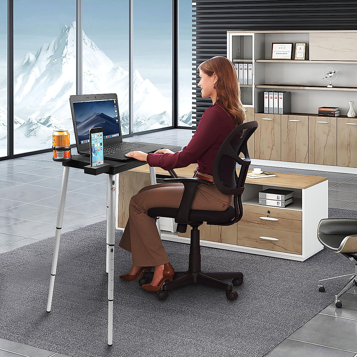 Tabletote Plus Portable Compact Lightweight Adjustable Height Laptop Notebook Computer Stand Table Desk