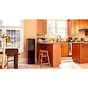 Primo Bottom-Loading Water Dispenser - 2 Temp (Hot-Cold) Water Cooler Water Dispenser for 5 Gallon Bottle w/Child-Resistant Safety Feature, Black