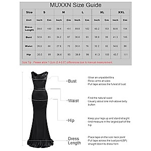 MUXXN Women's Sleeveless Floor Length Sheath Formal Vintage Cocktail Evening Long Maxi Dress Black L
