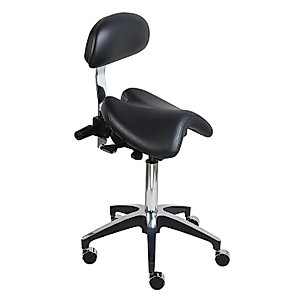 AmeriCan Goods Professional Rimostool Deluxe Sleek Saddle Series Dental Rolling Saddle Seat Cusion Chair for Doctor's Office (Cobalt)