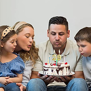 29th Birthday Candles Cake Numeral Candles Happy Birthday Cake Candles Topper Decoration for Birthday Wedding Anniversary Celebration Supplies (Gold)