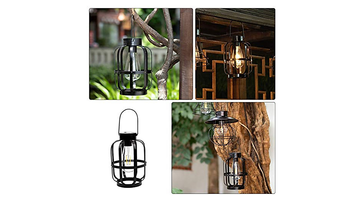 Cabilock Rustic Solar Lantern - Outdoor Hanging Garden Light