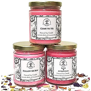 Love Candle Spell Set | Love & Attraction, Come to Me & Follow Me Boy | Wiccan Pagan Conjure & Magick Rituals