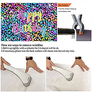 Avezano Neon Rainbow Leopard Birthday Backdrop for Girl's Sparkly Paint Splatter Cheetah Party Decorations Photography Background Rainbow Leopard Print Pattern Party Photoshoot Backdrops (7x5ft)