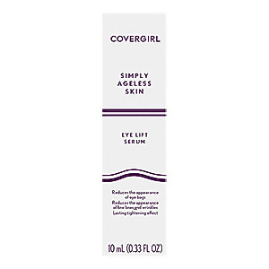 COVERGIRL Simply Ageless Skin Eye Lift Serum, Reduces Wrinkles, 1 Pack, 0.92 Oz ,Serum, Face Serum, Skin Tightening Serum, Anti-Wrinkle Serum, Tighter Skin, Instantly Youthful, Works Well With Makeup
