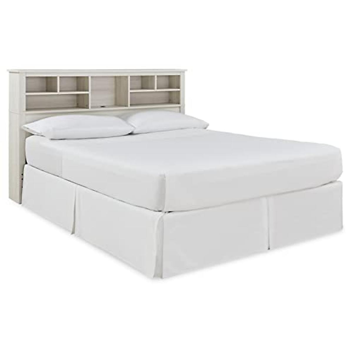 Signature Design by Ashley Dorrinson Queen Storage Headboard, 66"W x 11"D x 43"H, Whitewash