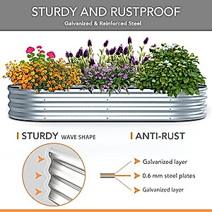 Galvanized Raised Garden Bed 6 x 3 x 1ft Easy Quick Garden Setup Raised Garden Boxes Outdoor Planter Box Optional Size Rustproof Planter Box With No Bottom For Vegetables, Flowers, Herbs 2-pack