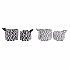 DKD Home Decor Fibre Loft Basket Set (2 Pieces) (Reference: S3018523)