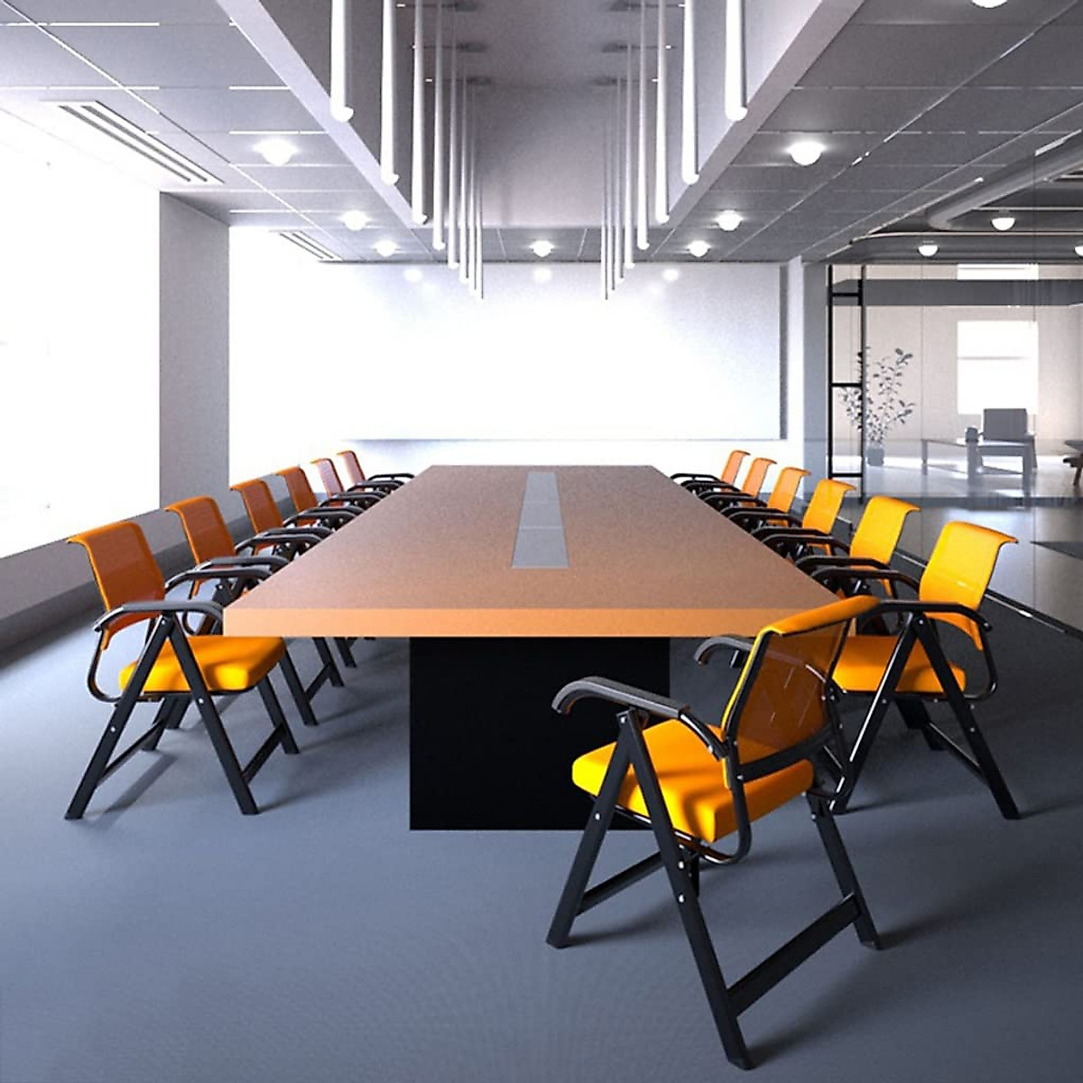 WIGSELBL Mesh Office Chair Ergonomic Computer Desk Chair Foldable Mid Back Stacking Arm Chair,Folding Nesting Chair Conference Room Chair with Padded Fabric Seat (Color : Blue)