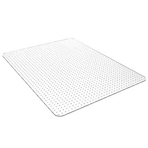 HOMEK Chair Mat for Carpeted Floors, 53” x 45” Transparent Office Chair Mat for Low Pile Carpet, Sturdy Floor Mat for Office Chairs