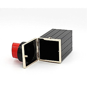 Shiratori Women Acrylic Black Lipstick Shape Evening Bags Purses Clutch Vintage Banquet Shoulder Bag Classic Crossbody Bags for GIRLS Black