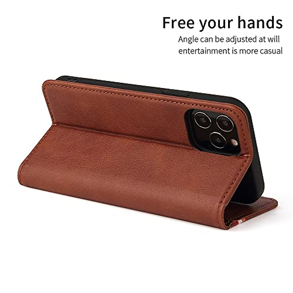 Fansipro Wallet Folio Case for Samsung Galaxy S9 Plus, Premium PU Leather Slim Fit Cover for Galaxy S9 Plus, 2 Card Slots, 1 Transparent Photo Frame Slot, 3 Color Bands, Brown