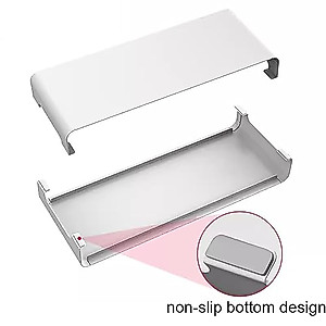 NOODCO Metal Monitor Riser Ergonomic Aluminum Alloy Laptop Stand Non-Slip Long Computer Monitor Shelf, Desktop Riser Heavy Duty Shelf Desk Organization Home Office