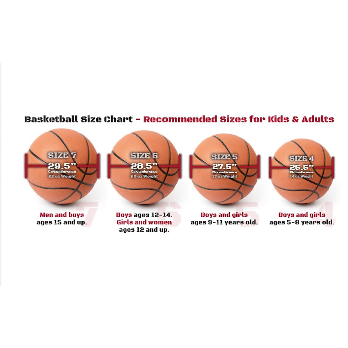REBOILPHASE Kids Basketball, Size 6, Faux Leather, 22.6 CM Diameter, 510-550g Weight, No Inflating Needed