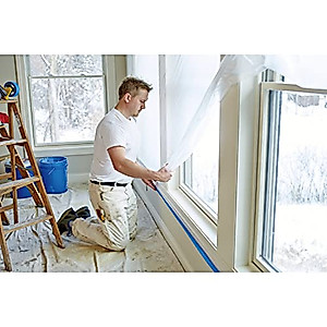 3M Hand Masker Advanced Masking Film, 99 in x 90 ft, Static Cling Keeps Film in Place, Prevents Liquids From Bleeding Through, Flake Resistant, For Indoors & Outdoors Use, 1 Roll (AMF99)