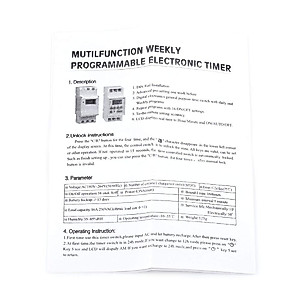 Digital Timer Switch, LCD Power Programmable Timer Time Switch Relay Time Control Switch Timer Digital Electronics General Purpose Timer Daily and Weekly Programs for Power Devices (110V)