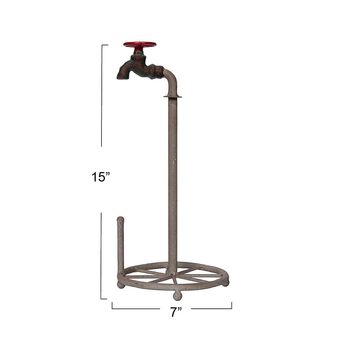 Creative Co-Op Rustic Metal Faucet Paper Towel Holder