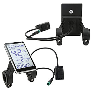 EBike LCD Display, 24V 36V 48V 60V 5 Pin E Scooter M5 Panel Meter Screen Suitable for 31.8 22.2mm Handlebar Electric Bikes