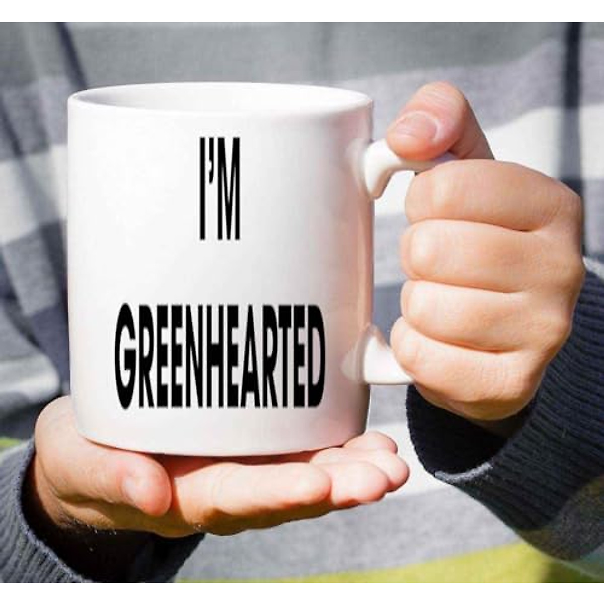 Gifts for Couples - Heart & Avocado System Design for Your Partner on Valentines Day, Unique Grey Multicolor Sweat 11 Oz White Ceramic Coffee Mug