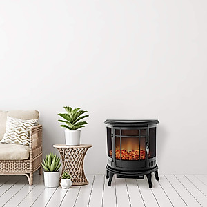 FLAME&SHADE Electric Fireplace Stove for Indoor use, 25 inch Portable Freestanding Space Heater with Remote