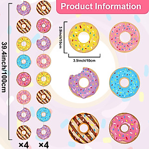 12 Packs Donut Birthday Party Banners Donut Garland Kit Donuts Hanging Swirl Donut Grow Up Party Supplies Decorations Donut Paper Cutouts for Baby Shower Party Home Classroom Favor Supplies Decor
