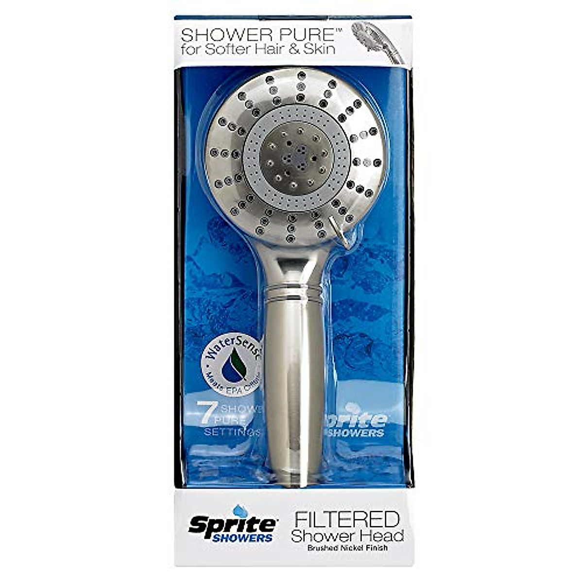 Sprite Showers Pure 7-Setting Filtered 1.75GPM Shower Handle in Brushed Nickel