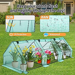 Funny Sunny Portable Mini Greenhouse, Outdoor Garden Greenhouse with Roll Up Door & Double Zipper, Waterproof & UV Protected Plastic Greenhouse for Indoor Outdoor, Patio Backyard Nursery Vegetable