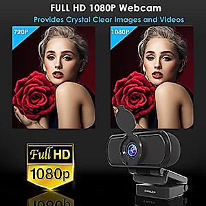 ENKLEN 1080P Webcam with Microphone, C960 Web Camera, 2 Mics Streaming Webcam with Privacy Cover, 110°View Computer Camera, Plug&Play Calls/Conference, Zoom/Skype/YouTube, Laptop/Desktop