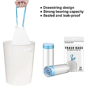 Small garbage bag, 4 Gallon Drawstring Trash Bags Ultra thick small Garbage bags bin liners for bathrooms, kitchens, bedrooms, living rooms and offices. (2 Golls/40 PCS)