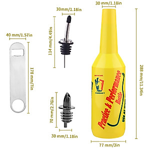 Flair Bottle Mix Color Set of 3 - Cocktail Shaker,Training Bottle,Flair Bartender Practice and Performance Bottle 25oz/750ml(White,Pink,Yellow)