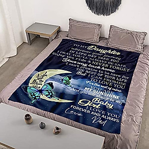 UFOORO Mother Day Throw Blanket Gifts for Daughter-Daughter Gift from Mom,Birthday Gifts for Daughter Adult,Daughter Blanket from Mom 55"X70"