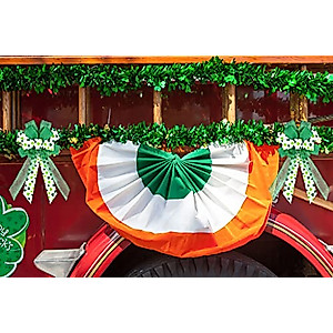 ALIBBON Large St. Patrick's Day Bows for Wreaths, St Patrick's Wreath Bows, Glitter Green Bows for Crafts, Irish St. Patrick's Decor, Green Shamrock Bows for Parades Party Supplies Decorations