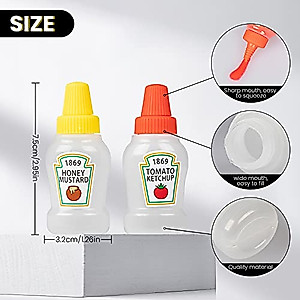 YASUOA Mini Container Ketchup Squeeze Bottles for Sauce Condiment Honey Mustard Portable for Office Bento Box Salad Dressing BBQ 8 Pieces 25ml