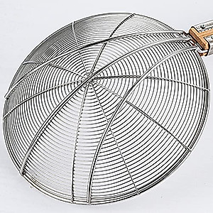 TEMKIN Chip Basket Large Stainless Steel Frying Basket with Long Handle and Bold Commercial French Fries Basket Household Fried Food Filter Kitchen Cooking Tools Basket