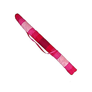 DestinationGear 7 ft Wide Striped Pink Beach Umbrella with Travel Bag