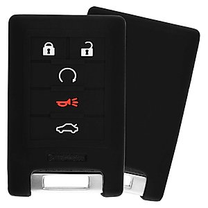 KeyGuardz Keyless Remote Car Smart Key Fob Outer Shell Cover Soft Rubber Case for Cadillac ATS CTS DTS SRX STX XTS