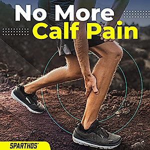 Sparthos Calf Compression Sleeves (Pair) – Leg Compression Socks for Men and Women – Shin Splint Calf Pain Relief Medical Leg Pain and Cramps Recovery Varicose Veins (Blue-M)