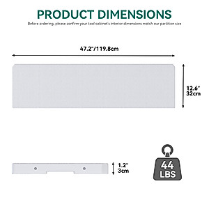 YITAHOME Resin Storage Shed Shelves for 35 Cuft Horizontal Storage Shed, 47 in x 12.6 in Waterproof Rack with 8 Screws for 4x2.5 Ft Horizontal Storage Shed Accessories, Easy Assembly, 2PCS, Gray