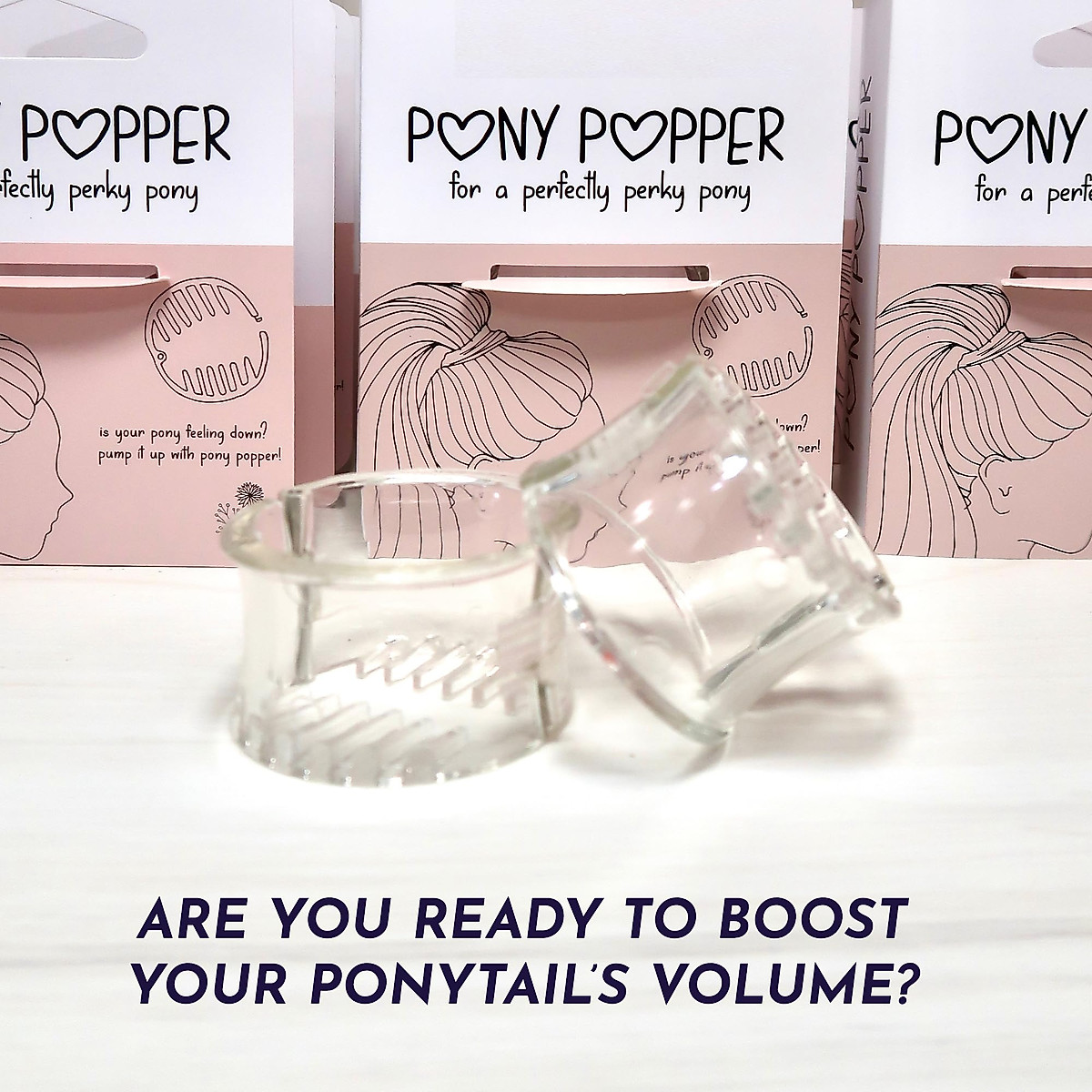 Pony Popper Hair Clip - Ultimate Solution for Full, Voluminous, and Natural Ponytails with Minimal Effort - Versatile Hair Clip for All Hair Types (Clear)