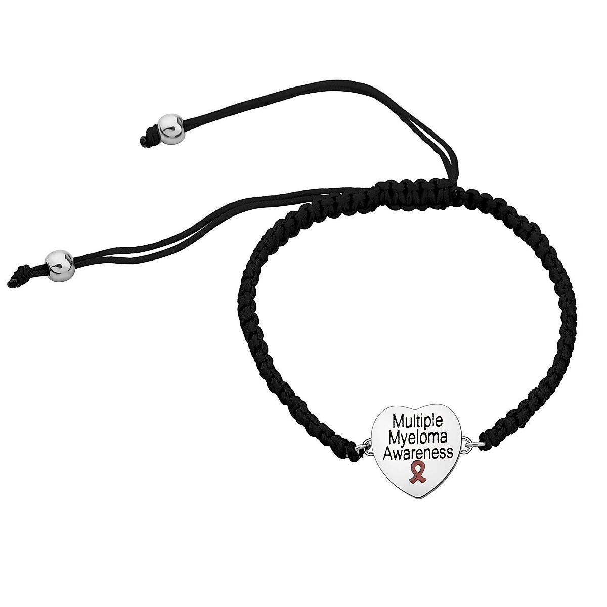 CHOORO Multiple Myeloma Awareness Red Ribbon Adjustable Bracelet Multiple Myeloma Cancer Warrior Support Gift (Multiple Myeloma BR)