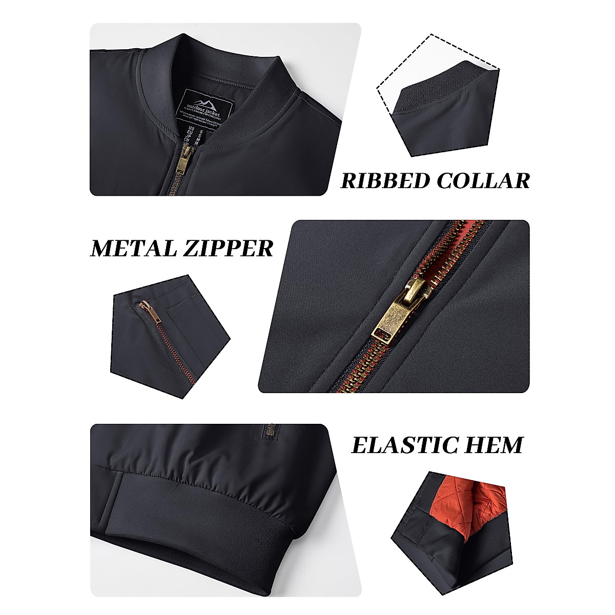 KEFITEVD Bomber Jacket Men Quilted Jackets Winter Active Coat Fleece Military Outerwear Varsity Bomber Jacket for Men