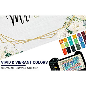 Allenjoy White Floral Mr & Mrs Engagement Decorations Backdrop for Couples Wedding Bride and Groom Engaged Ceremony Anniversary Bridal Shower Supplies Photo Booth Props Background