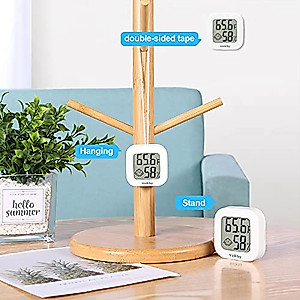 Vaikby Indoor Thermometer 4Pack, Humidity Gauge Meter Digital Hygrometer Room Thermometer for Home, Hight Accurate Temperature and Humidity Monitor for Greenhouse, Reptile, Humidors, Cellar, Office