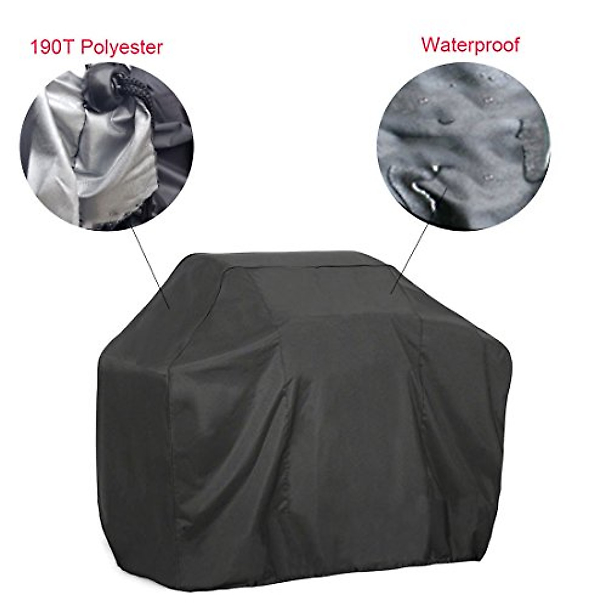 FLR Gas Grill Cover Large XL 66 inches Black Waterproof Outdoor Barbeque Grill Covers BBQ Gas Grill Cover Char Broil Patio Bistro