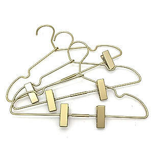 Koobay 12.6" Children Gold Clothes Hangers with Clips,10-Pack ,Coat Clothes Hangers, Standard Suit Hangers, Saving Space
