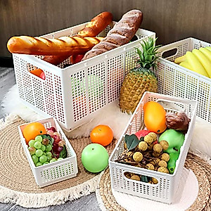 MILILOVE 1 Pack Closet Drawer Organizer, With 4 Dividers, X-Large Size 17.7 * 11.4 * 9.1” Collapsible Plastic Closet Storage Basket Bins Cubes Organizer with Handles for Robe T-Shirt Pants