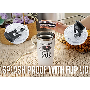 Onebttl Rat Gifts For Girls, Gifts for Rat Lover, Just A Girl Who Loves Rats 20 oz/590 ml Stainless Steel Insulated Tumbler with Straw, Lid, Gifts Card